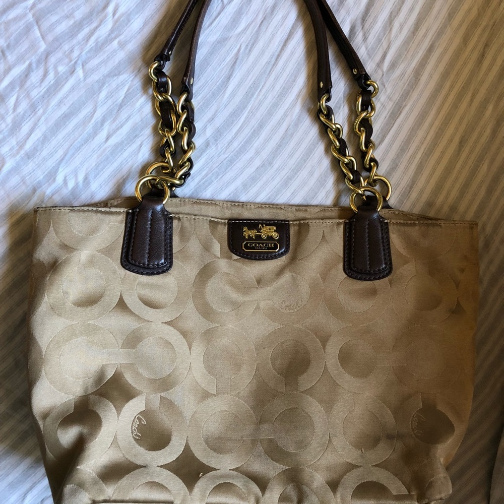 Coach Madison Tote Bag Purse Light Khaki Handbag - Gem